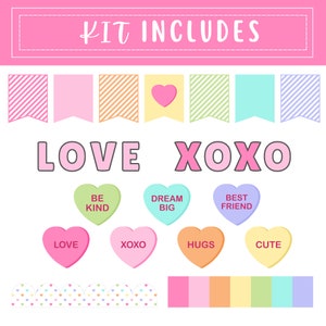 Valentines Bulletin Board Kit, Candy Hearts, Conversation Hearts ...