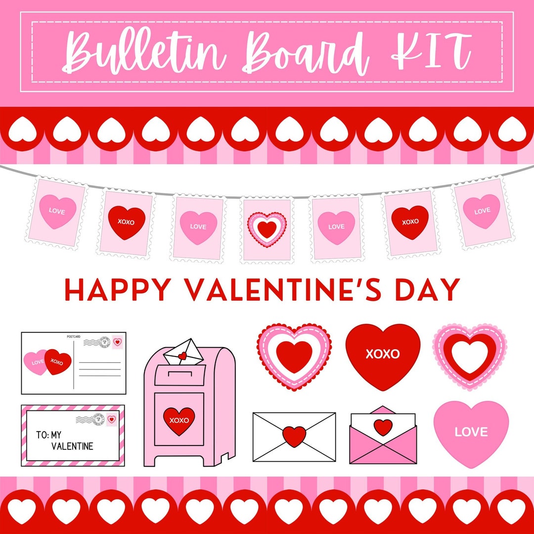 Valentine Letters Bulletin Board Kit, Valentine Decor, Valentine ...