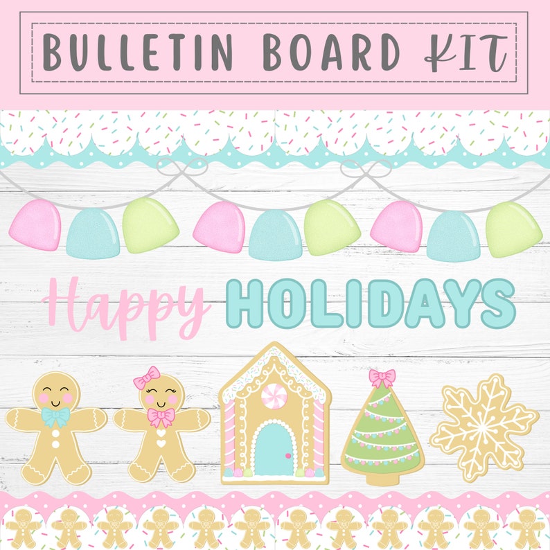 Gingerbread Bulletin Board, Bulletin Board Border, Christmas Bulletin ...