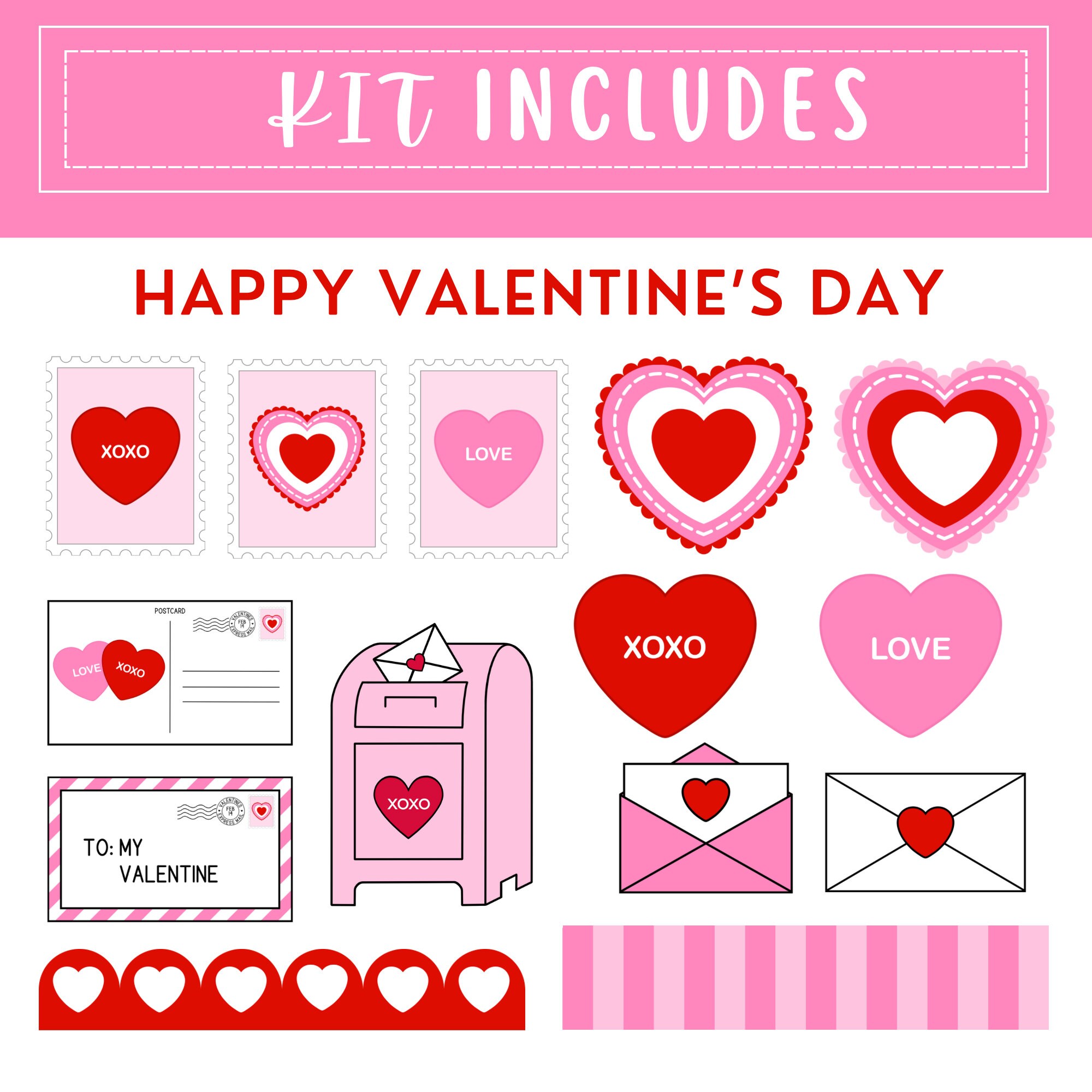 Valentine Letters Bulletin Board Kit, Valentine Decor, Valentine Printable, Class Bulletin Board ...