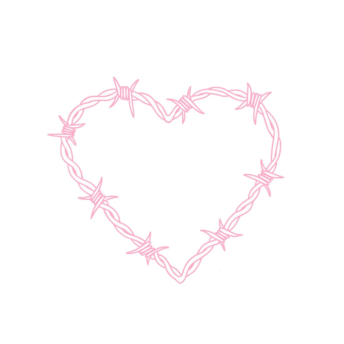Digital Download Baby Pink Barbed Wire Heart DIGITAL DOWNLOAD - Etsy