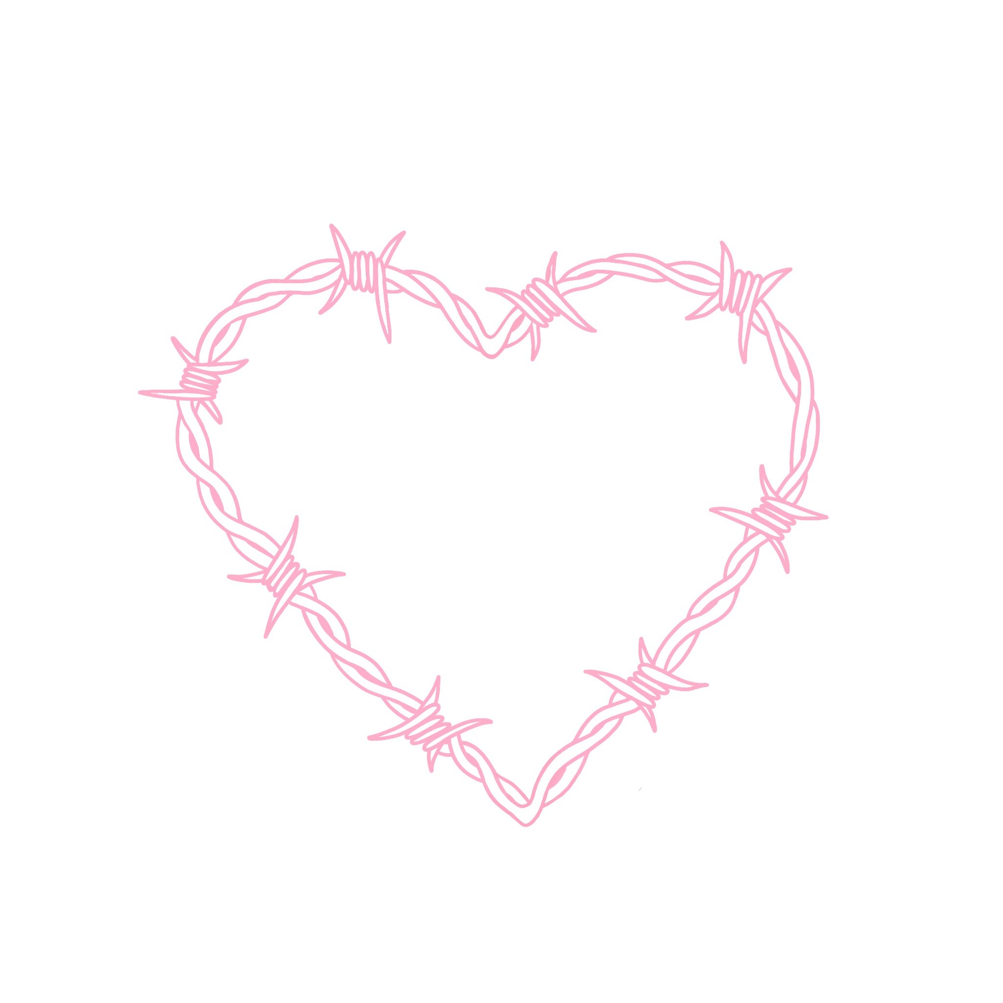 Digital Download Baby Pink Barbed Wire Heart DIGITAL DOWNLOAD - Etsy