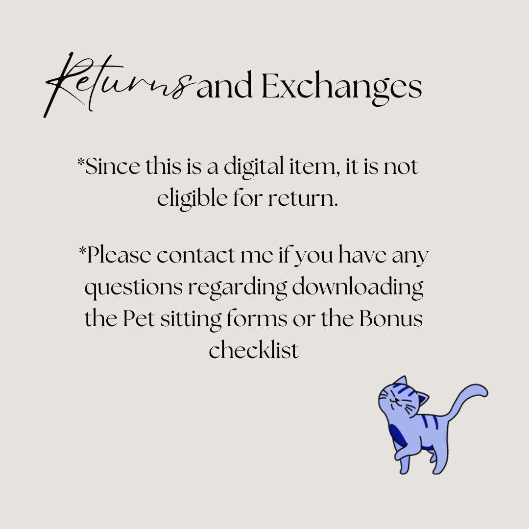 Pet Sitting Printable Checklist Bundle With Bonus Vacation Checklist ...