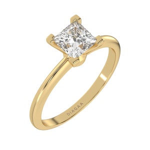 Princess Cut Diamond Ring, Square Engagement Ring, Square Diamond Ring ...