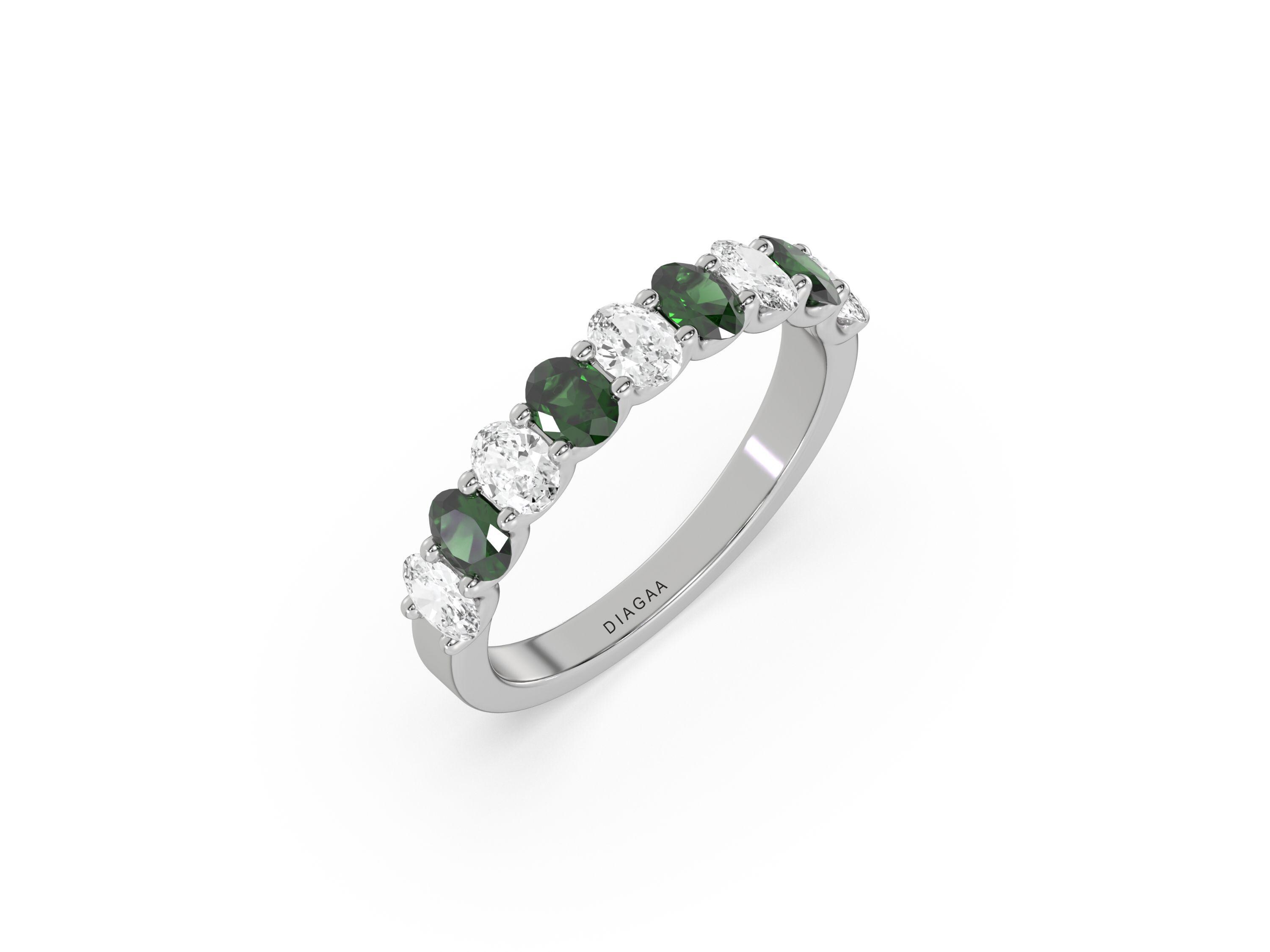 14K Gold Eternity Ring, Emerald Wedding Band Stacking Ring, Infinity ...