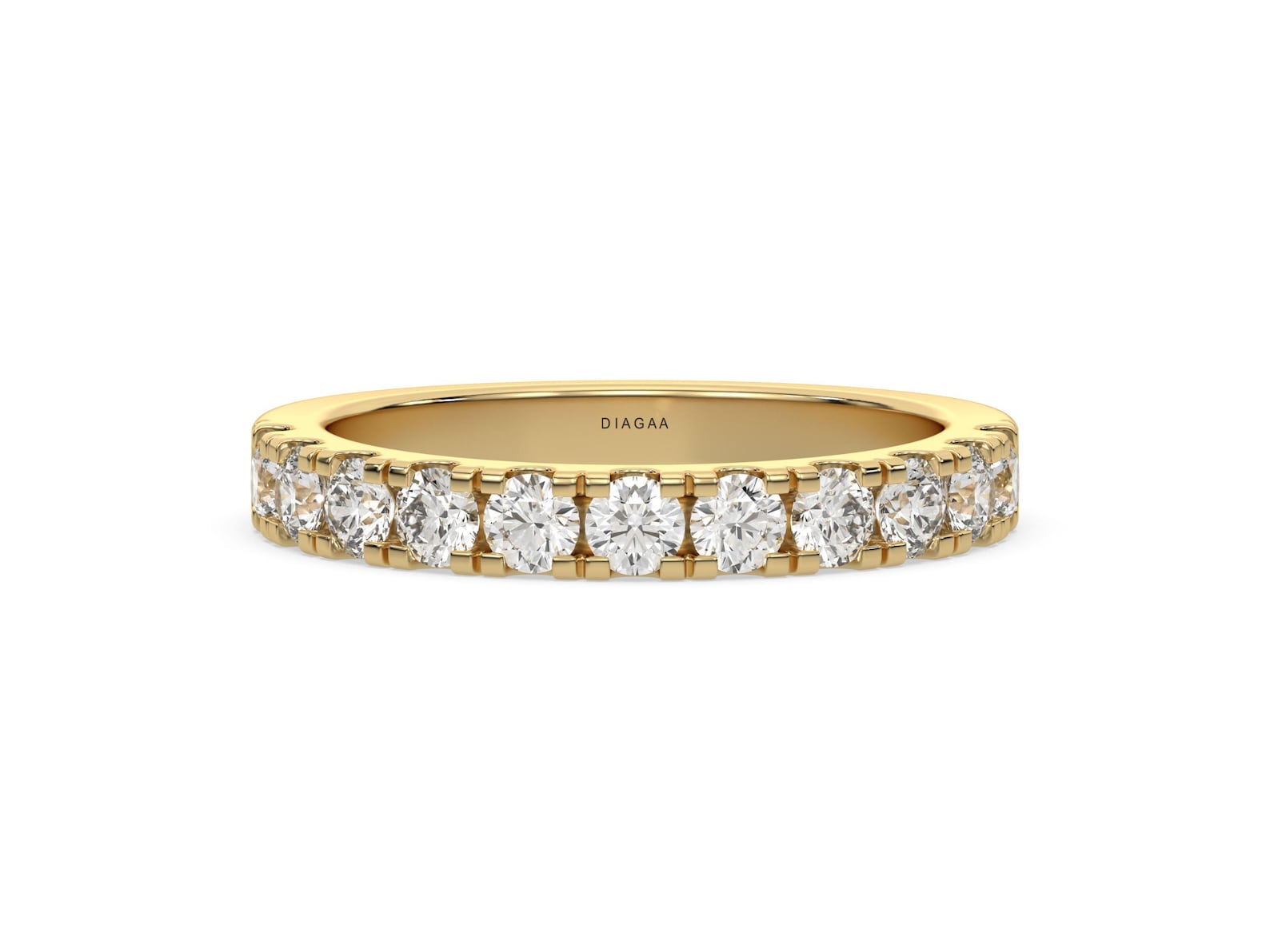 14K Solid Gold Eternity Ring, Lab Grown Diamond Ring, Band Stack Ring ...