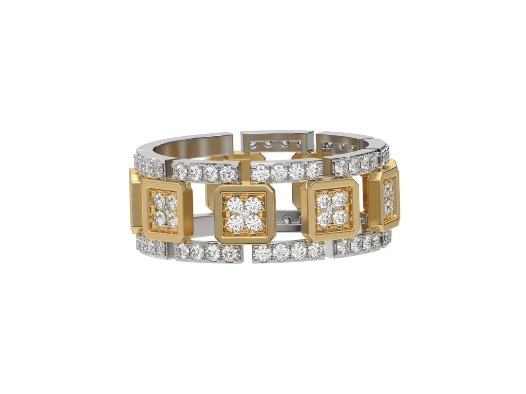 1.05 CT Men Diamond Eternity Ring, Diamond Wedding Band, Gold ...