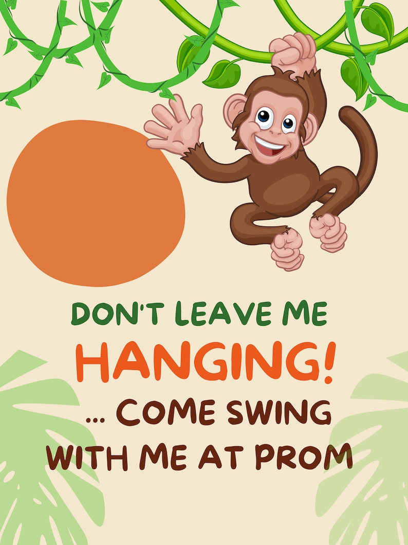 Promposal Poster, Monkey Promposal, Prom Posal Poster, Animal Promposal ...