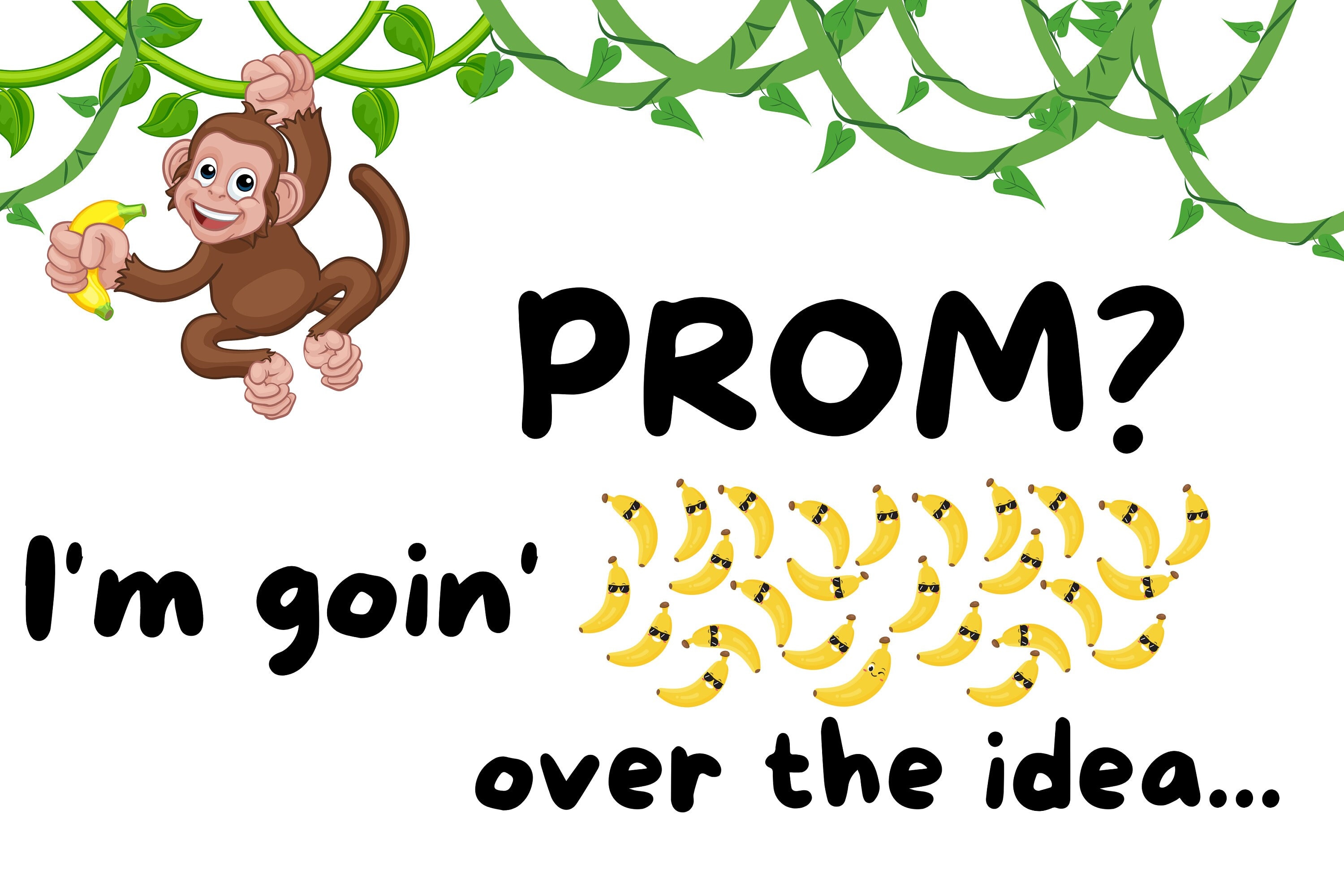 Promposal Poster Monkey Banana Prom Posal Monkey Prom - Etsy
