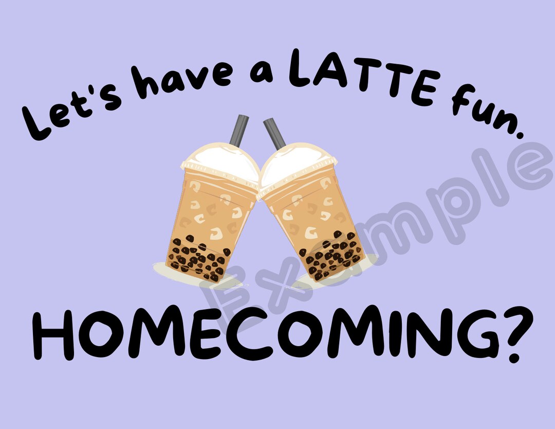 Iced Latte Themed Homecoming Proposal, HOCO Proposal Latte, Digital ...