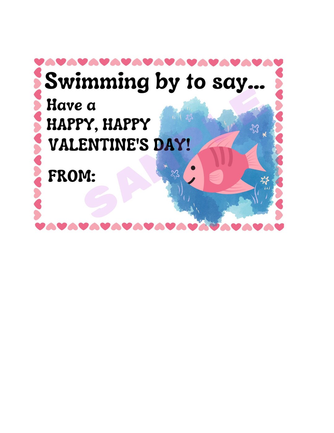 Fish Valentines, School Valentines, Animal Valentines for Preschool ...
