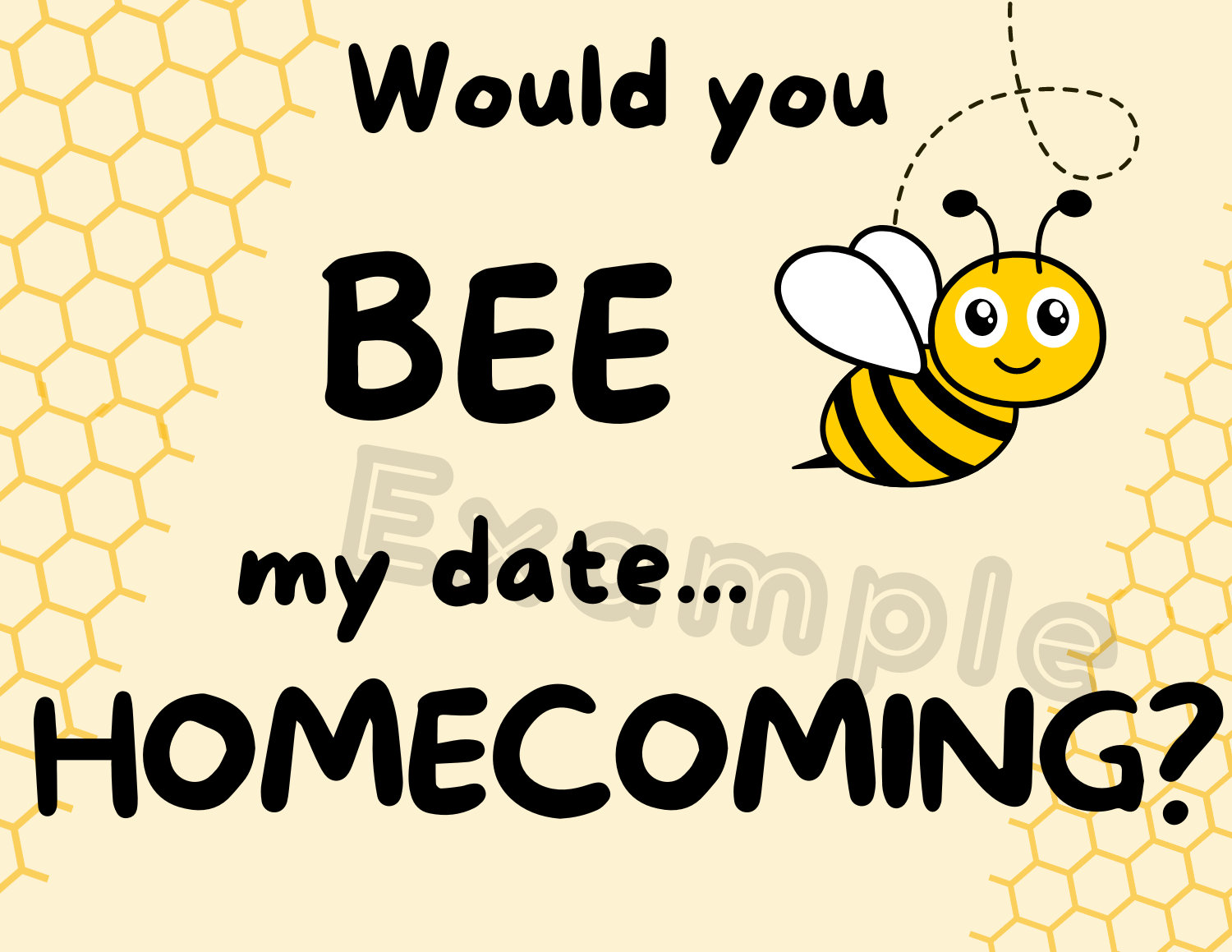 Bee Themed Homecoming Proposal, Digital Homecoming Invitation Poster ...