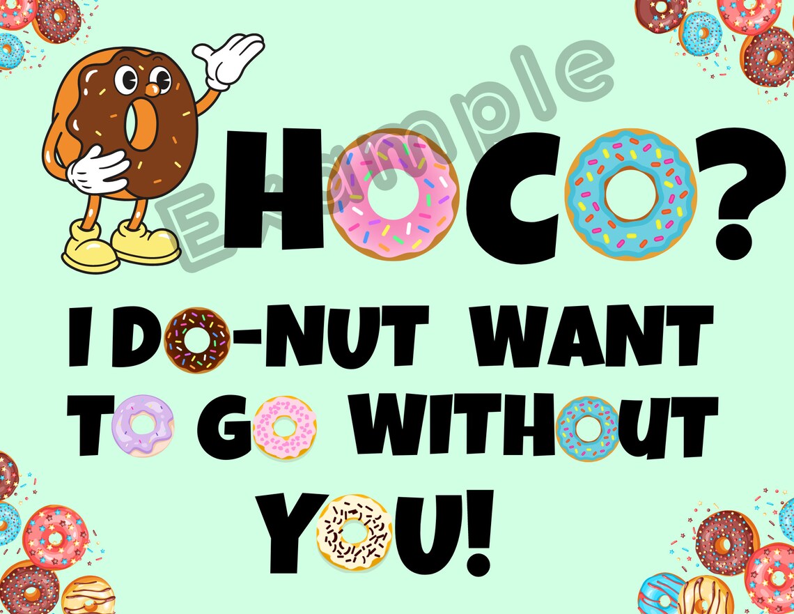 Donut Themed Homecoming Proposal, Digital Homecoming Poster, Doughnut ...