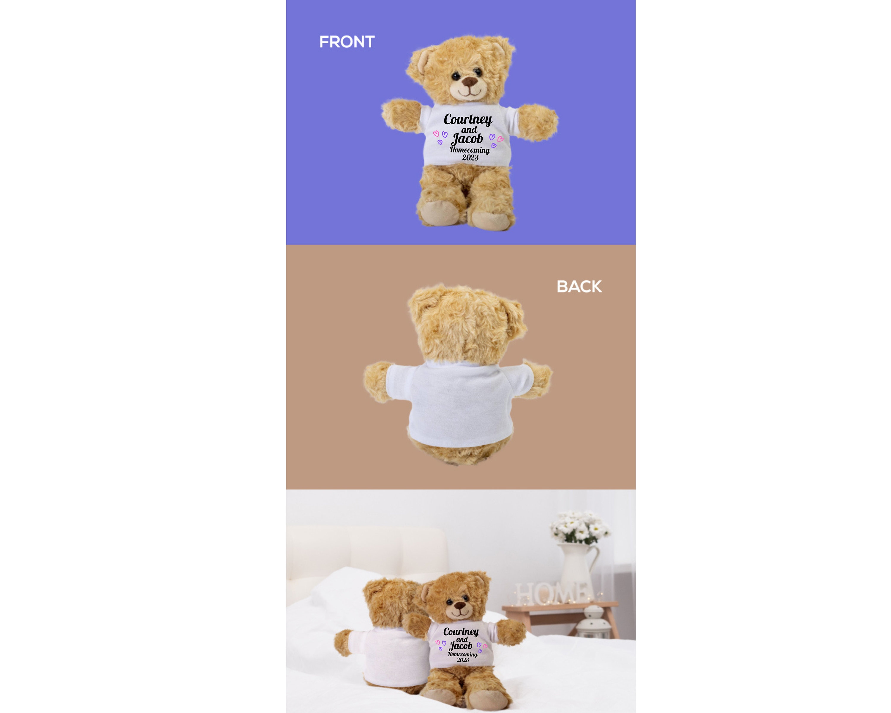 Personalized Homecoming Teddy Bear Keepsake, HOCO Invitation, HOCO ...