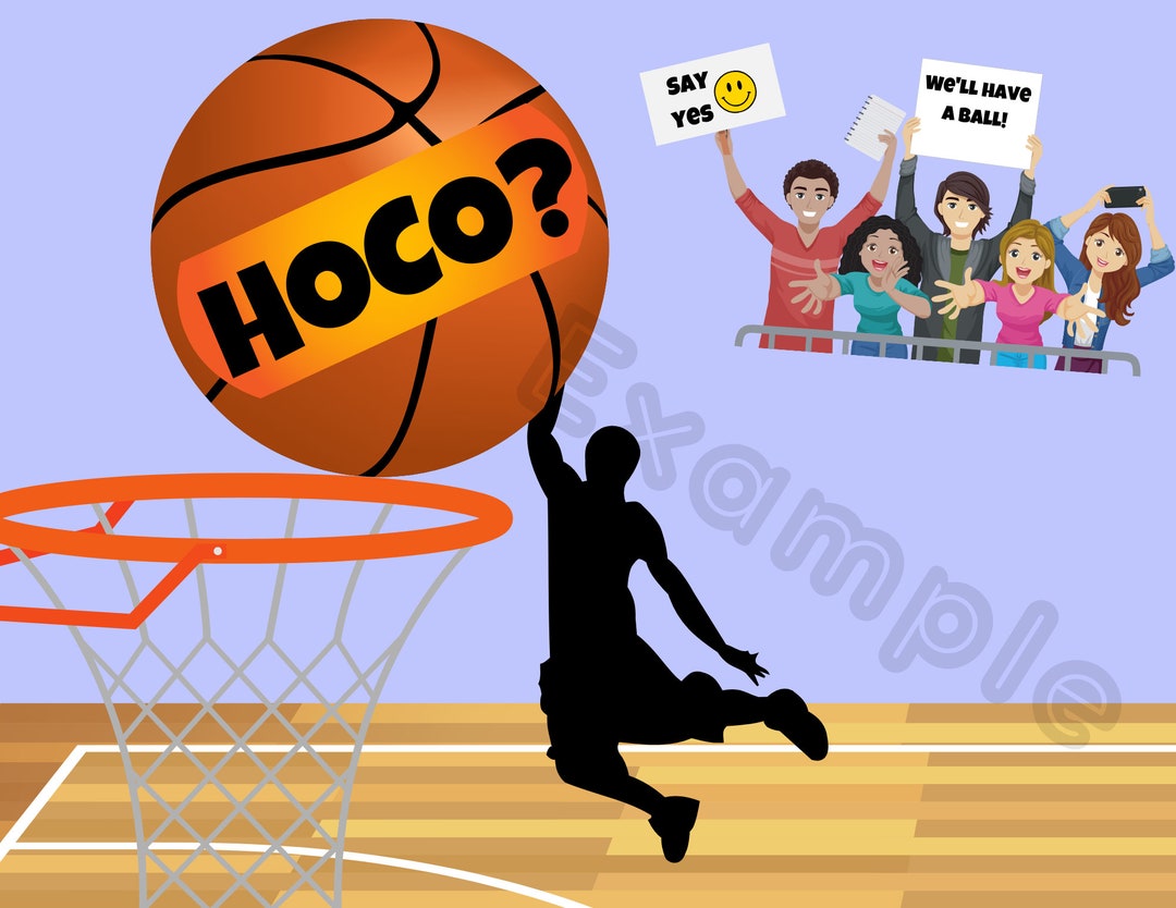Basketball Homecoming Proposal, HOCO Invitation, Digital Homecoming ...