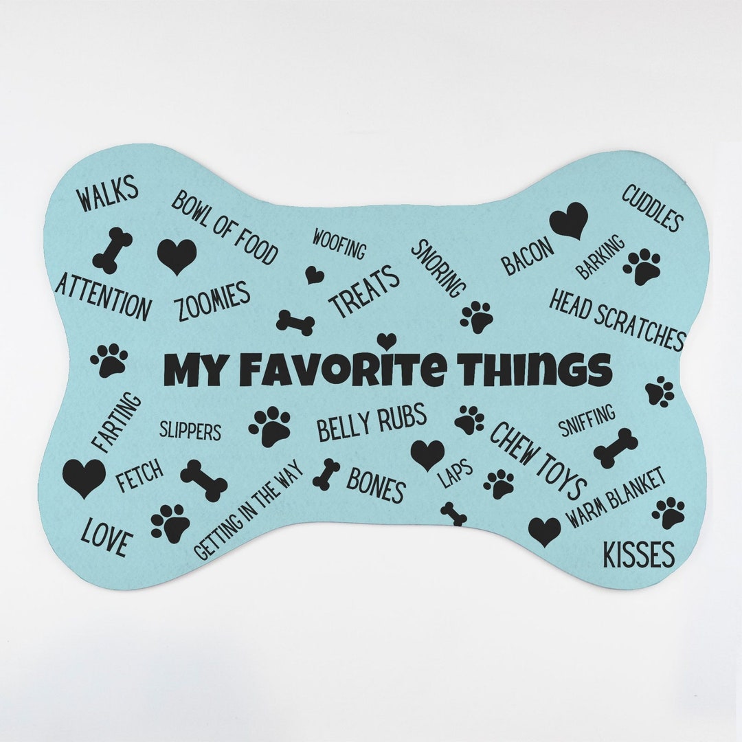 Adorable Dog Mat, Bone Shape, Favorite Things, Pet Mat, Dog Food Bowl ...