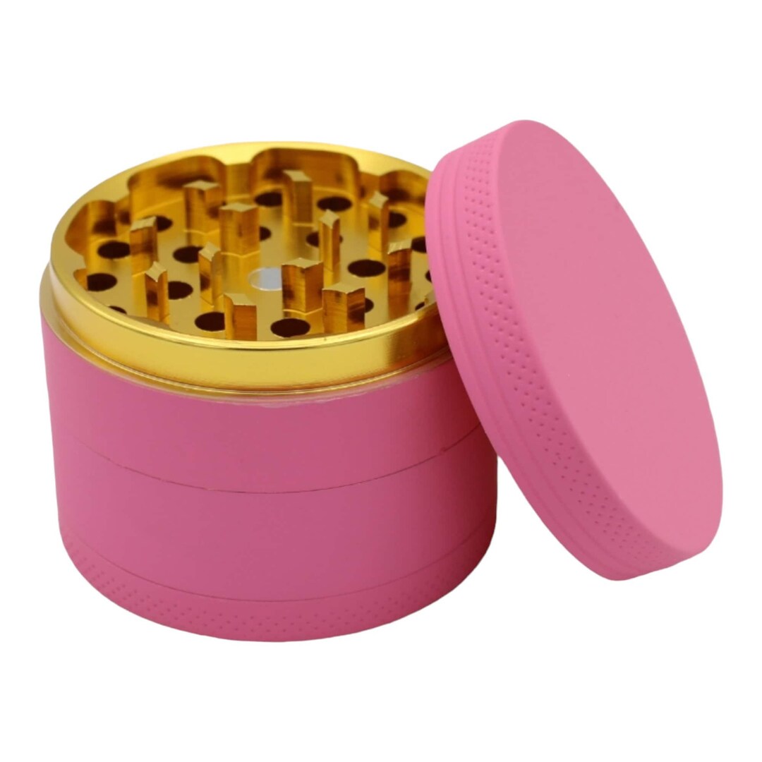 2.5 Inch Herb Grinder Matte Pink and Gold Aluminum Weed Grinder, 4 ...