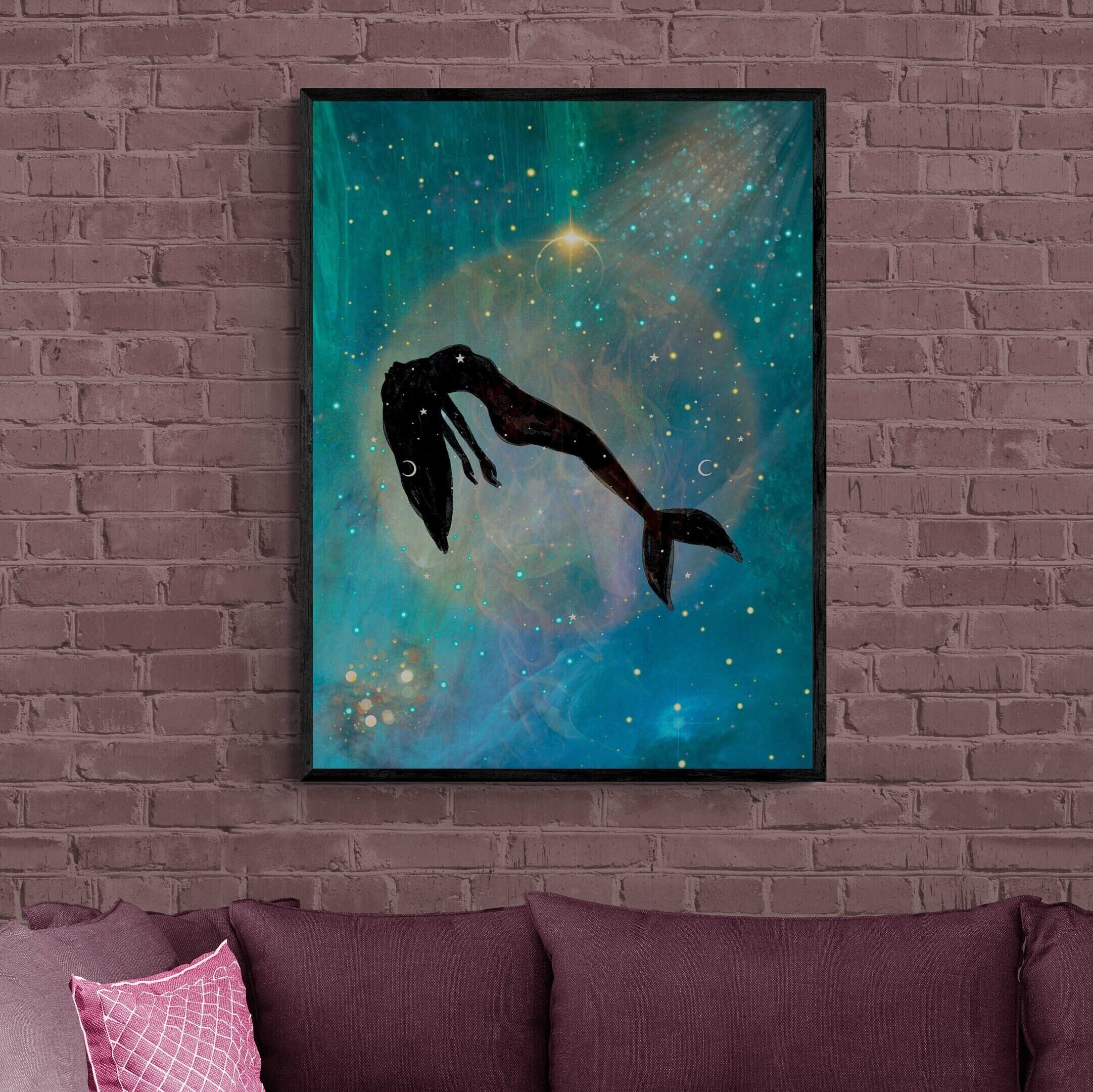 The Siren Print Mystical Mermaid Wall Art Mermaid Decorations Fantasy ...