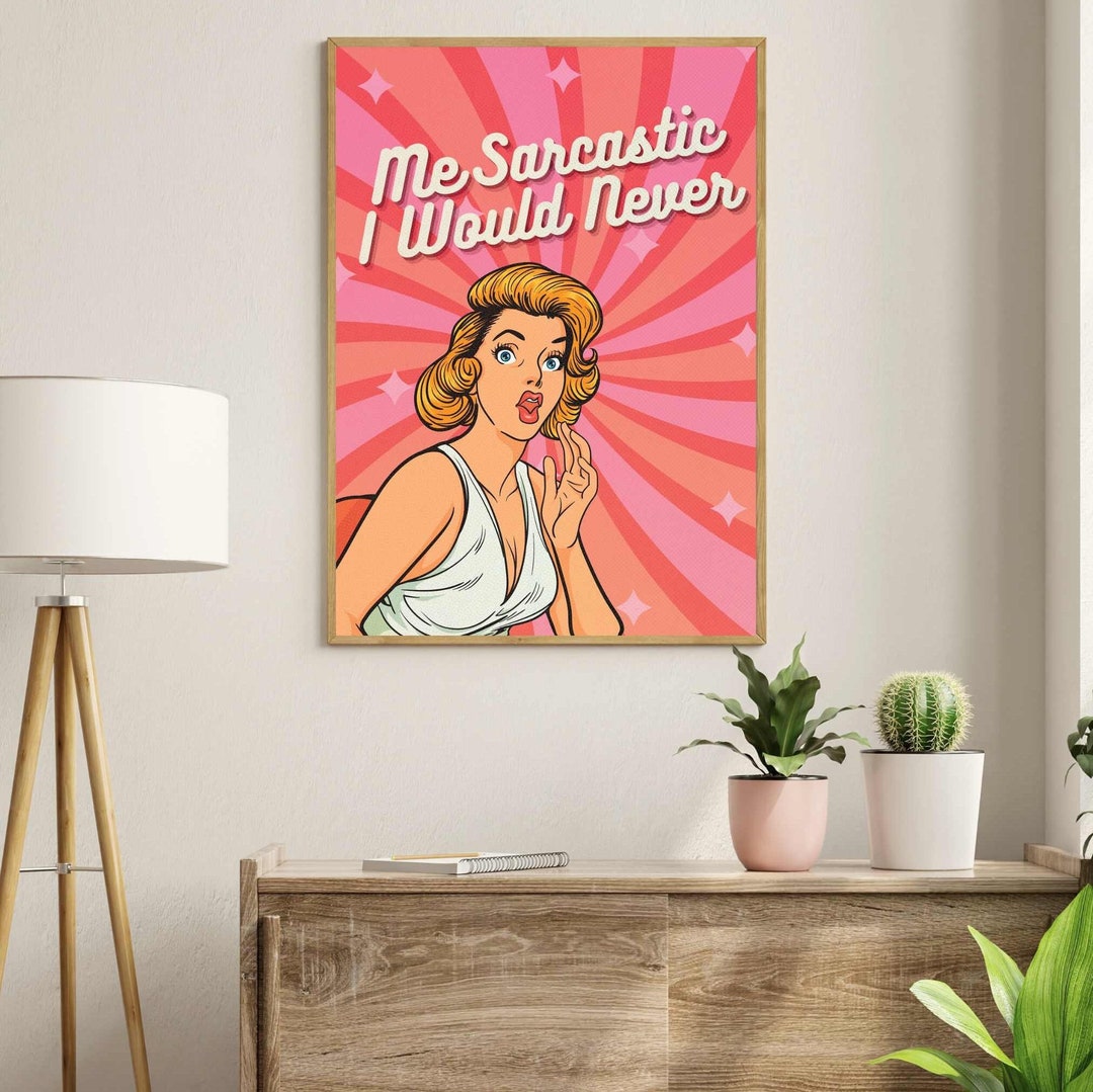 Trendy Retro Wall Art, Eclectic Poster, Pink Preppy Aesthetic Art ...