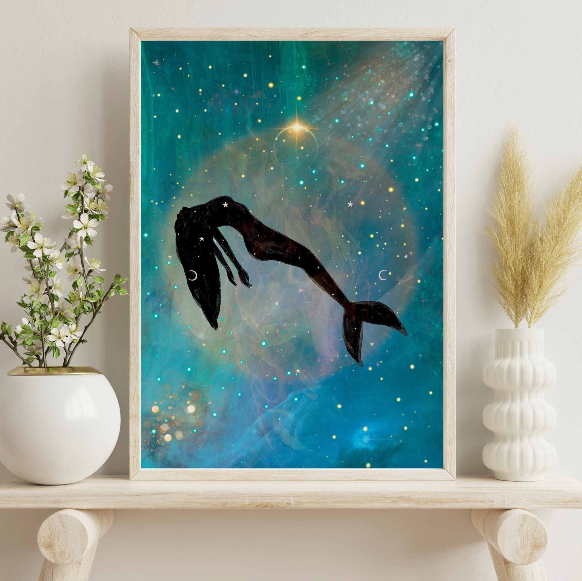 The Siren Print Mystical Mermaid Wall Art Mermaid Decorations Fantasy ...