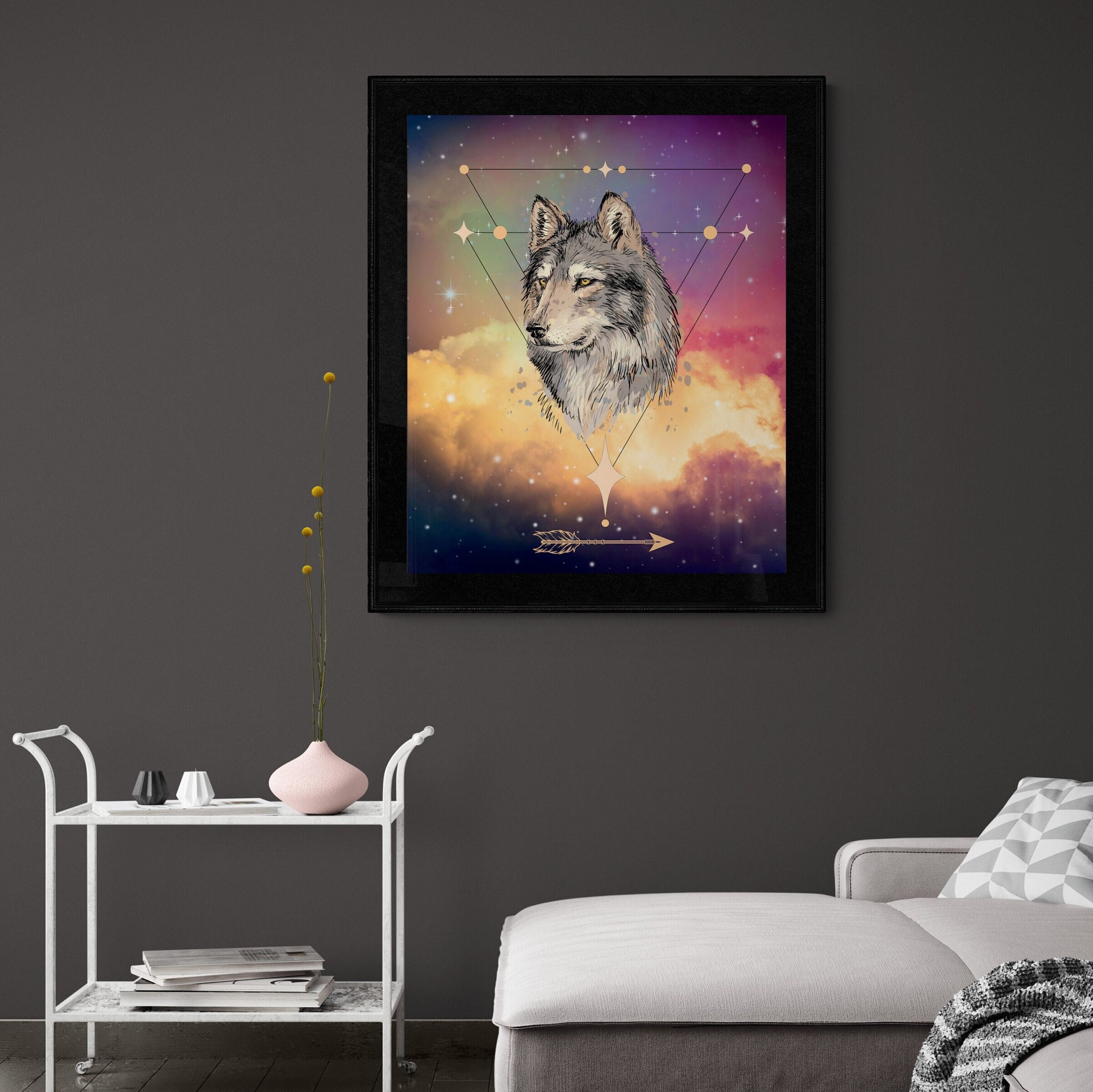 Wolf Wall Art Fantasy Wolf Art Print Animal Digital Art - Etsy