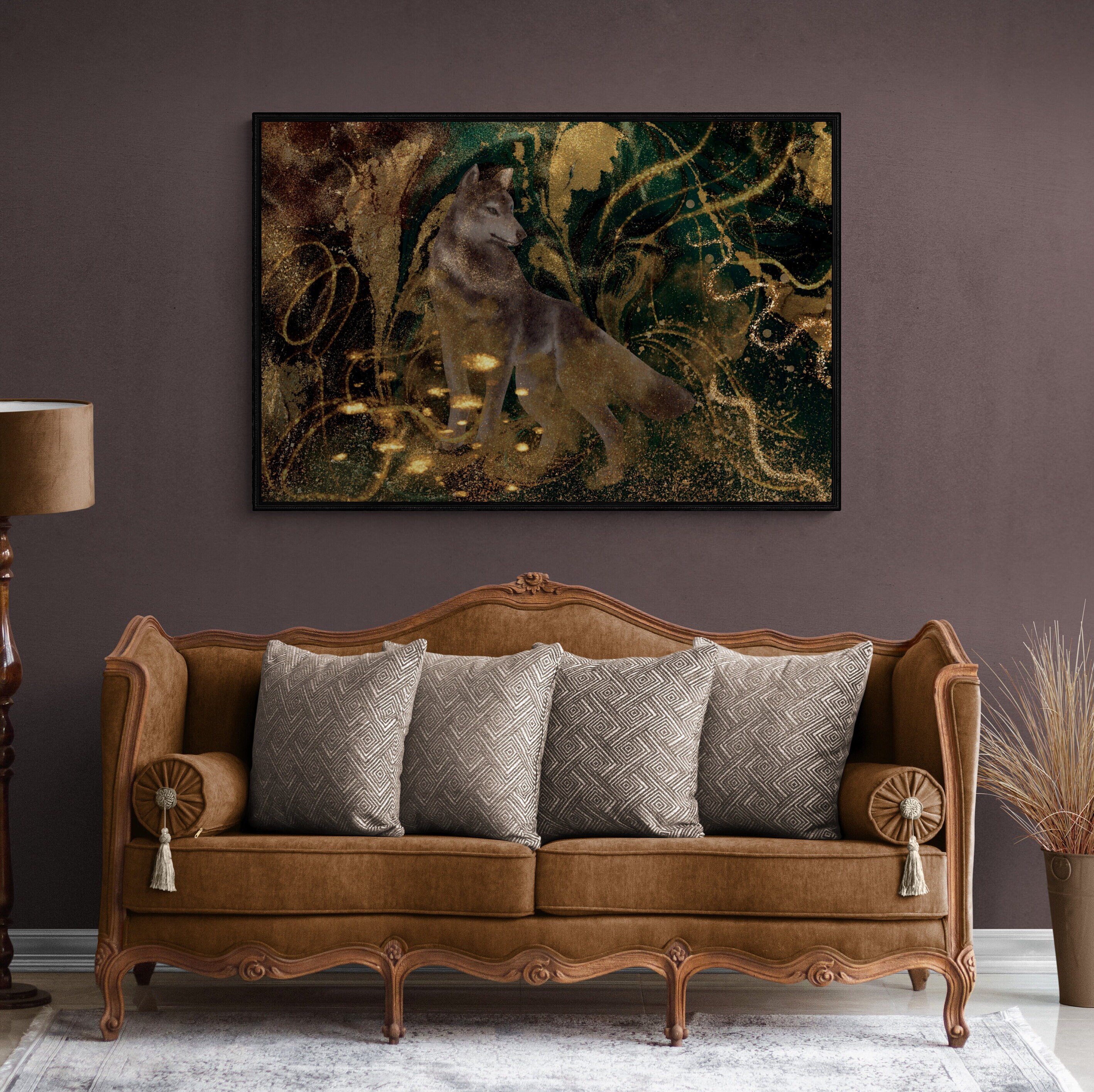 Abstract Grey Wolf Art Mystical Wolf Digital Art Print - Etsy
