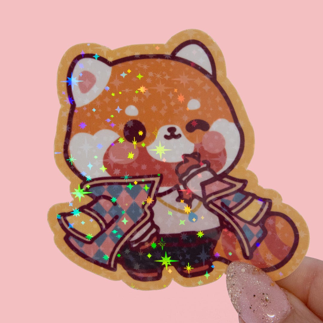 Halloween Red Panda Sticker Holographic Waterproof Vinyl Sticker - Howl ...