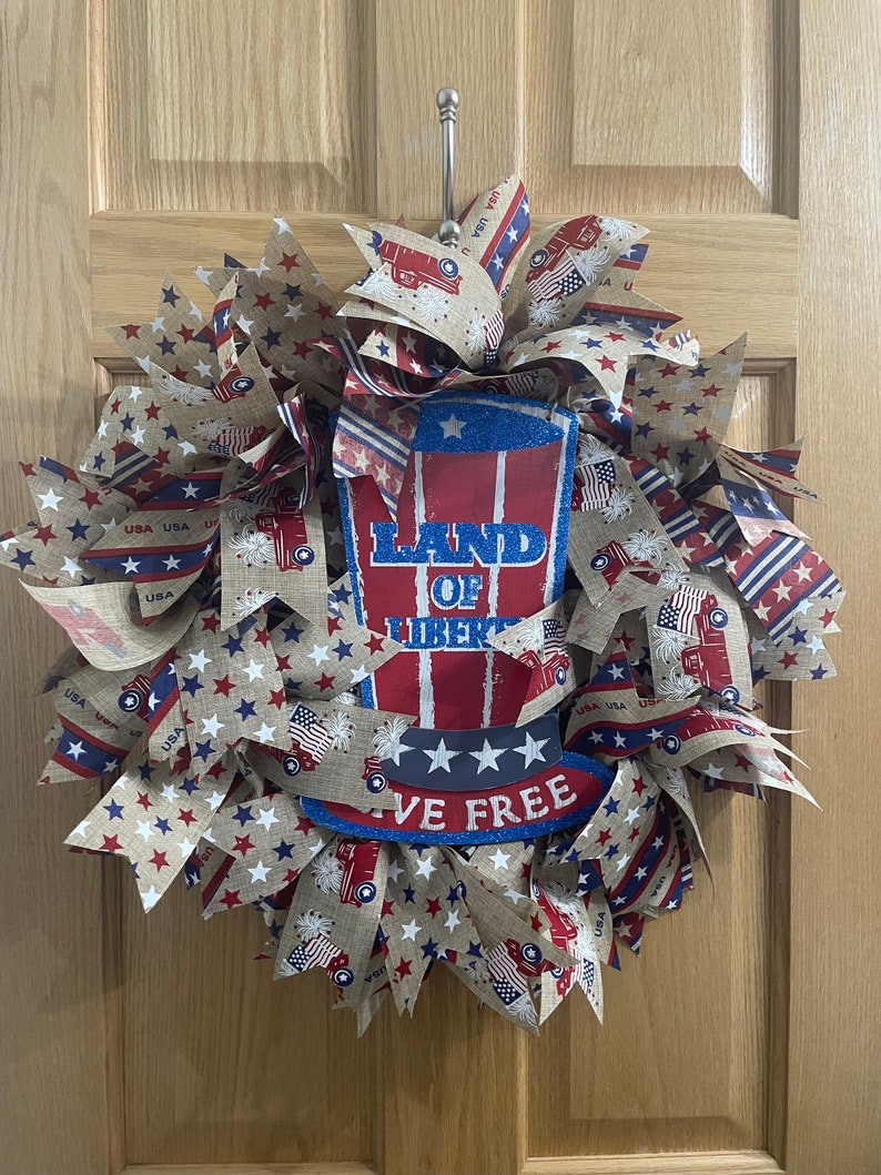 Memorial Day Red White and Blue Patriotic Wreath Multi Color - Etsy