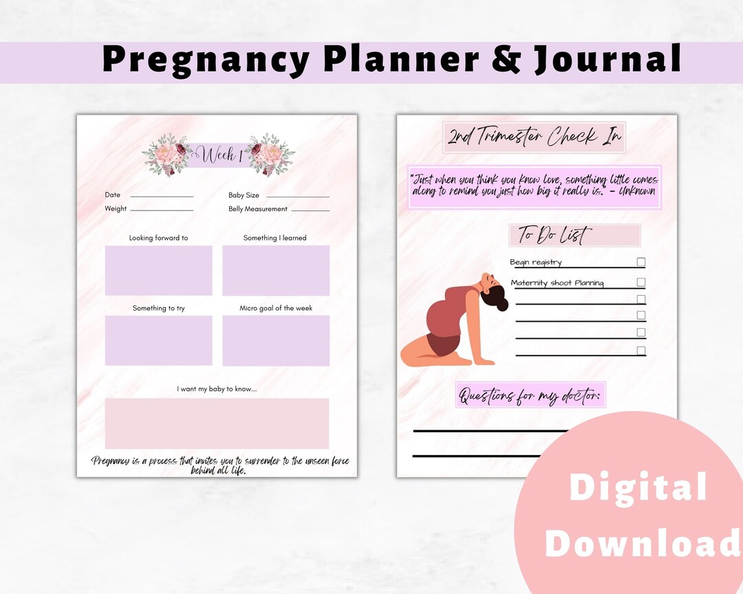 Weekly Pregnancy Planner | Keepsake Journal (digital Download) - Etsy