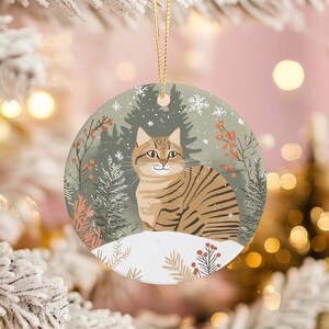 Scandinavian Cat Ceramic Christmas Ornament, Scandinavian Christmas ...