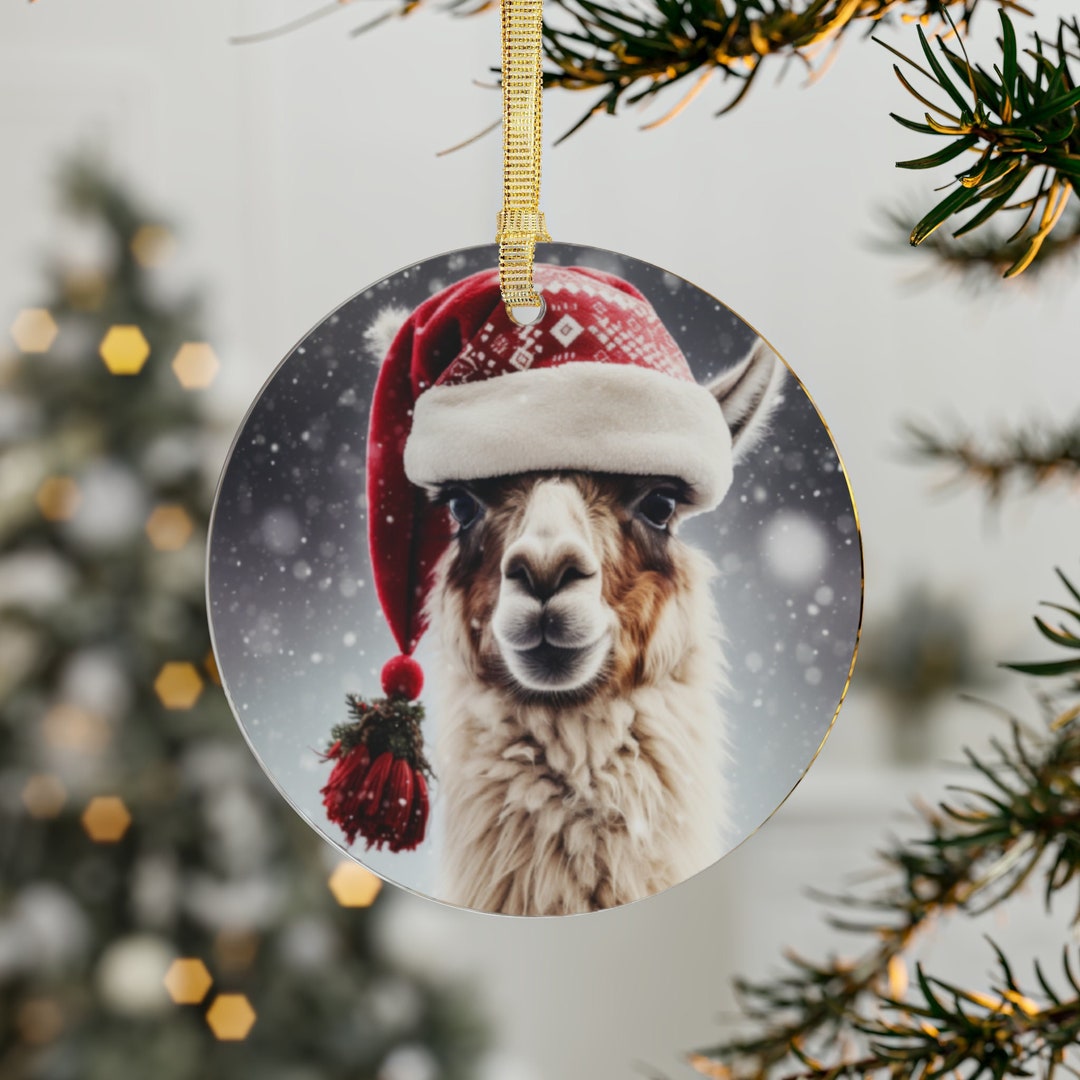 Llama Christmas Ornaments, Holiday Christmas Ornament With Llama, Farm ...