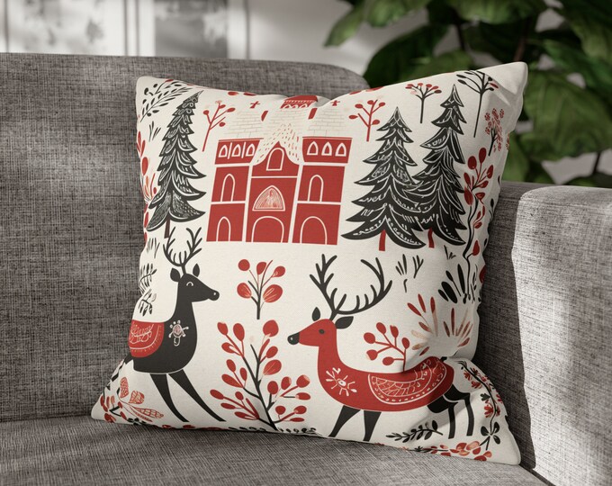 Scandinavian Christmas Pillow Case, Scandinavian Decor, Christmas Throw ...