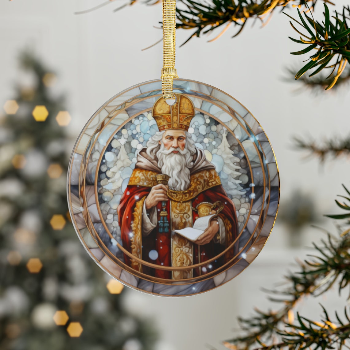 Saint Nicholas Christmas Ornaments, Holiday Ornaments, Religious ...
