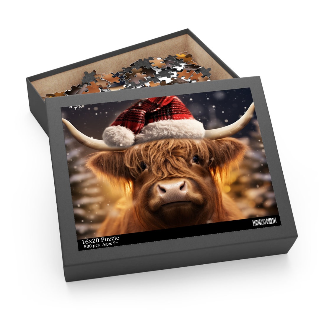 Highland Cow Puzzle (120, 252, 500-piece), Family Game Night Puzzle ...