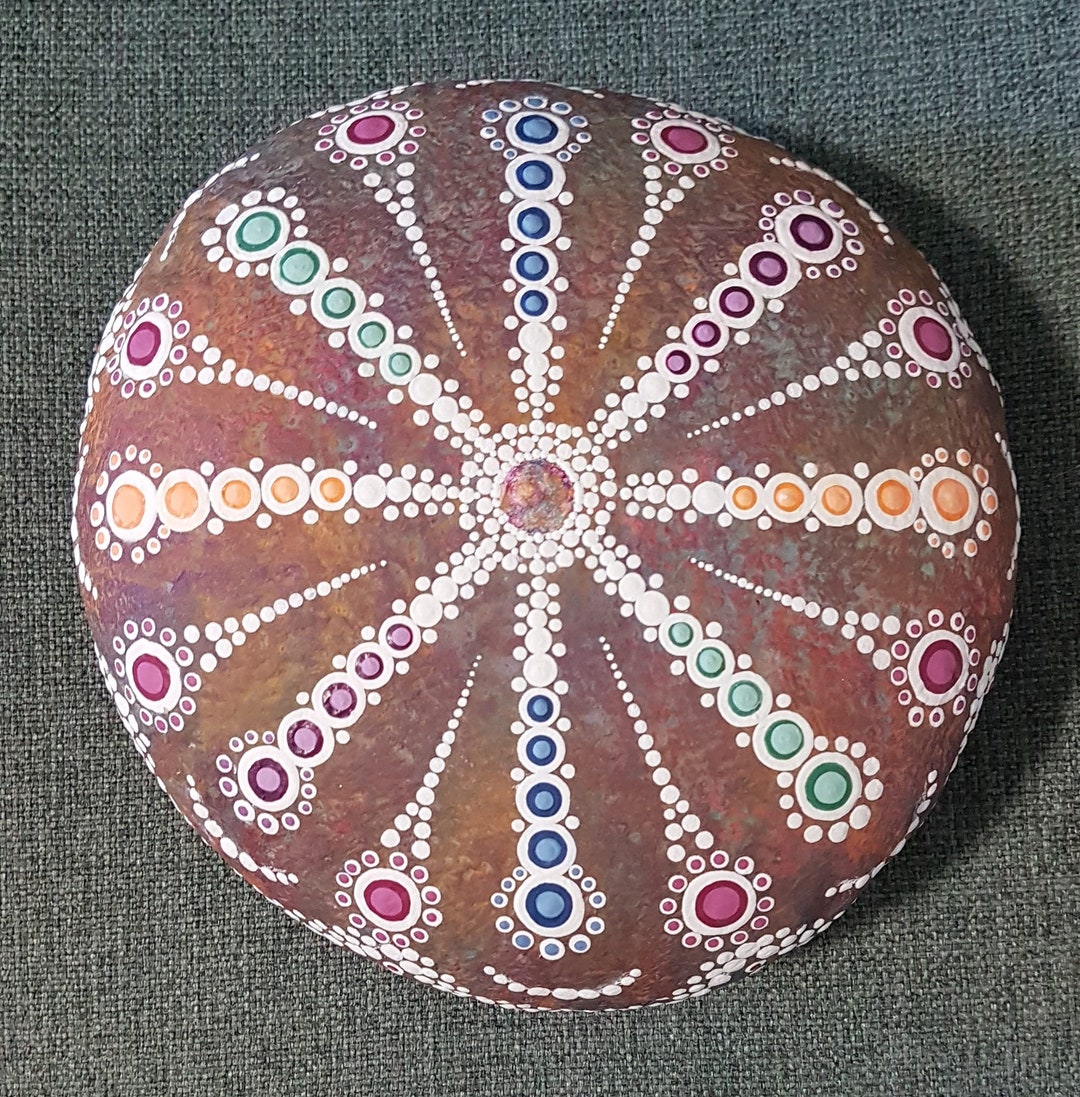 Natural Navajo Skipper Stone Painted Color Wash With Original Dot ...