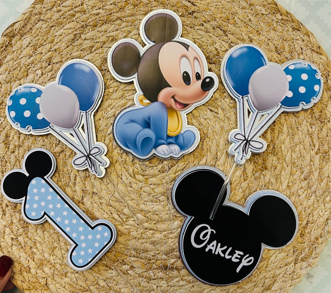 Blue Mickey Mouse Cake Topper - Etsy