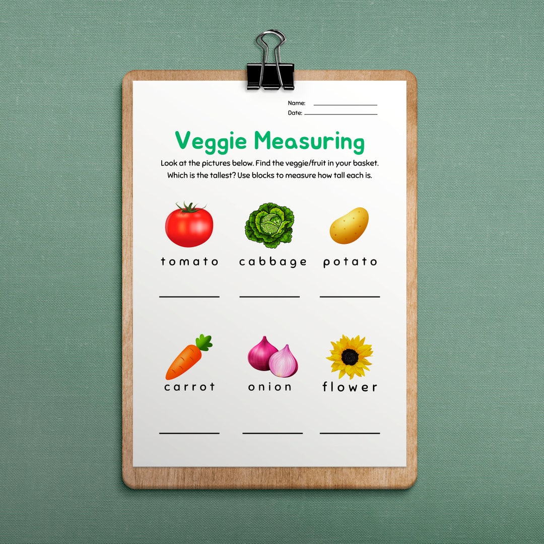 Garden Veggie Math Worksheets Kindergarten - Etsy
