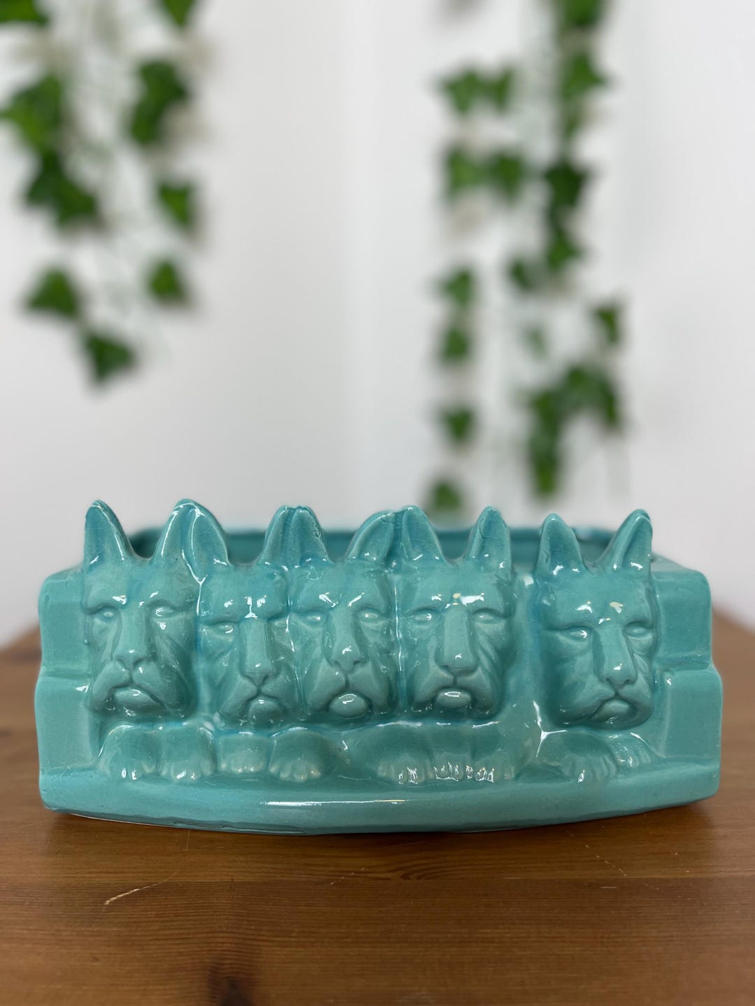 Vintage Mccoy Terrier Turquoise Planter / Dog / Fun, Funky / Dog Lover ...
