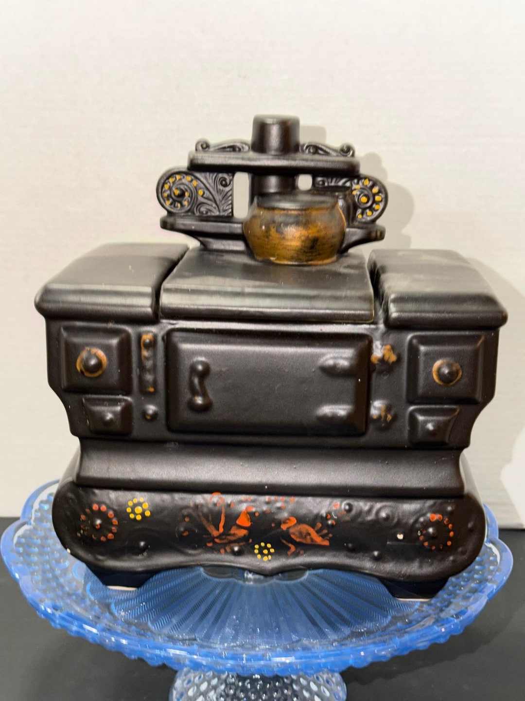 Vintage Mccoy Pottery Black 9” Cook Stove Cookie Jar - Etsy