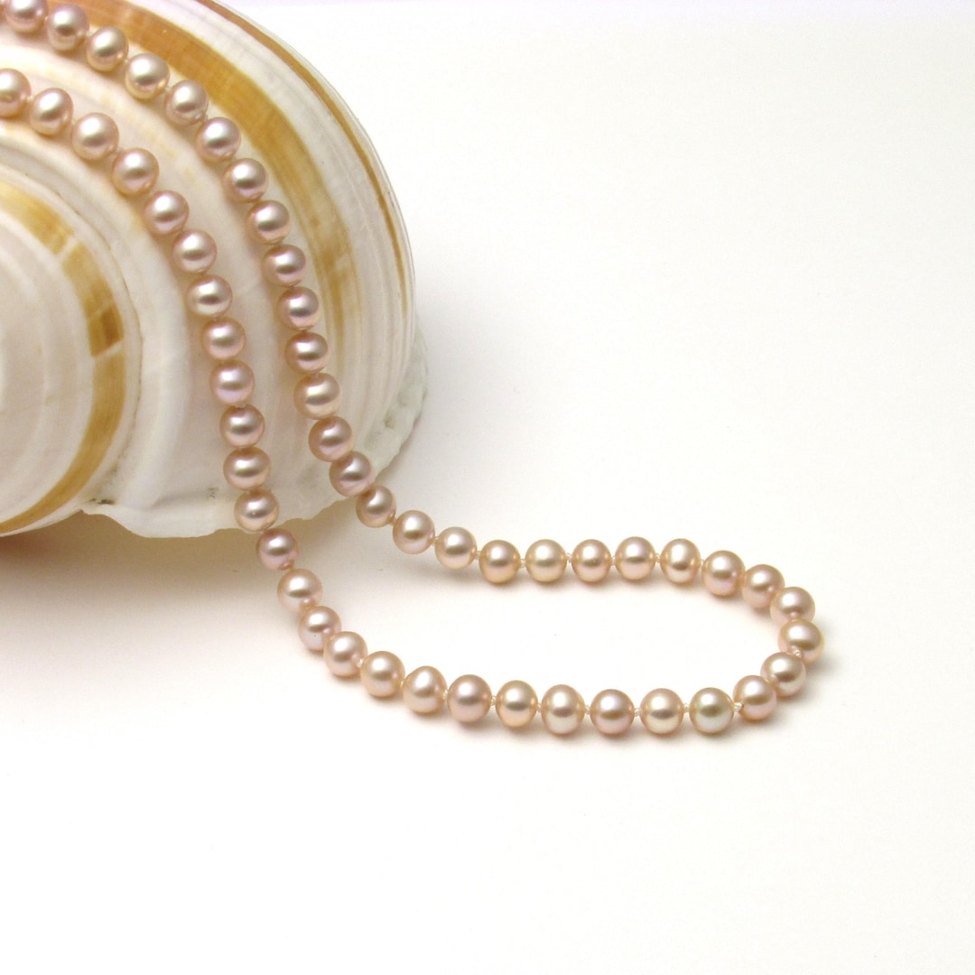 5mm Small Near Round Pearl Necklace, Freshwater AAA Pearl Necklace ...