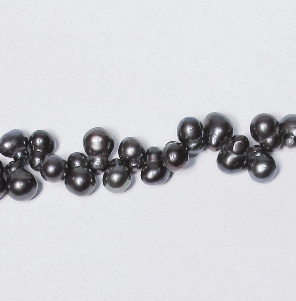 Black Genuine Irregular Baroque Pearl Necklace, Freshwater Pearl ...