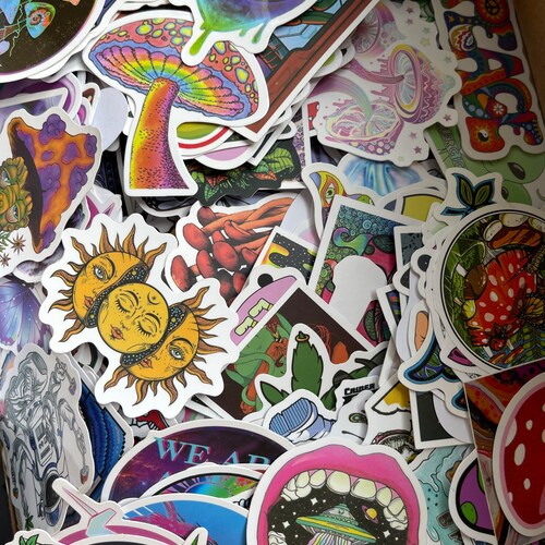 Psychedelic Trippy Sticker Pack - Etsy