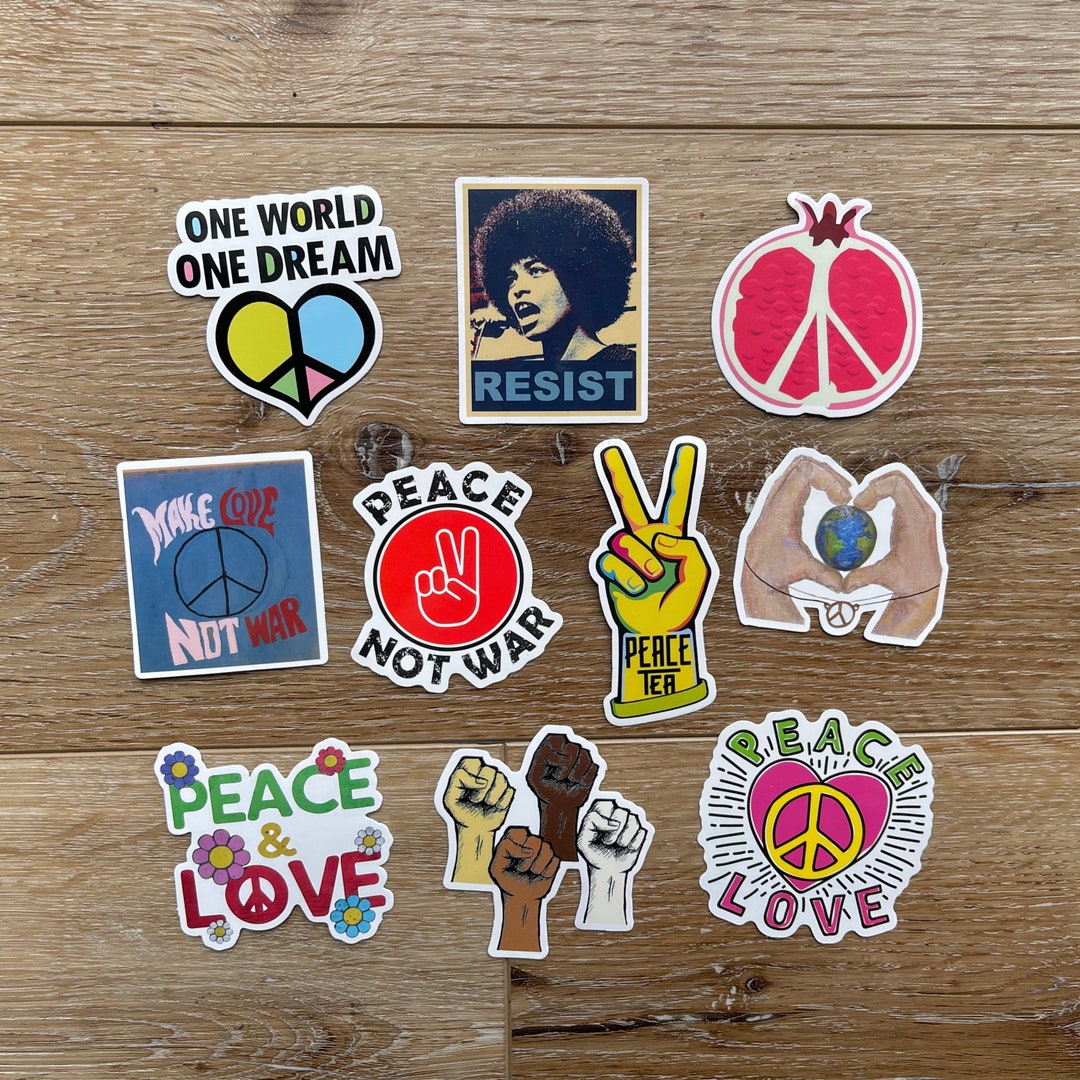 World Peace Love Sticker Pack - Etsy