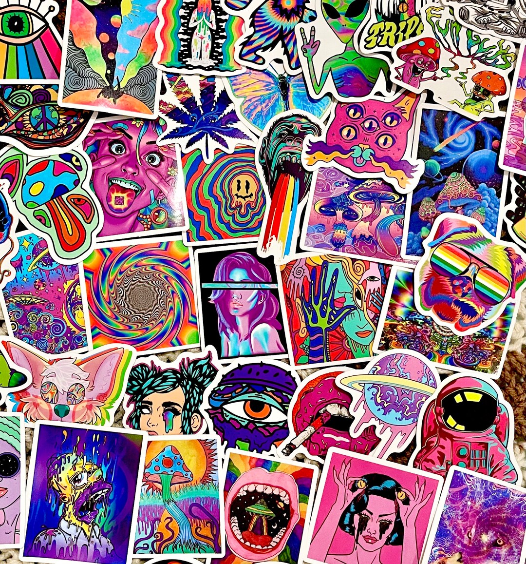 Psychedelic Trippy Sticker Pack - Etsy