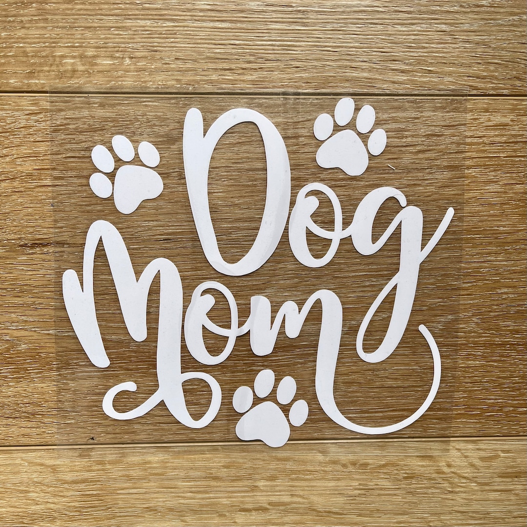 White Dog Mom Car Decal - Etsy