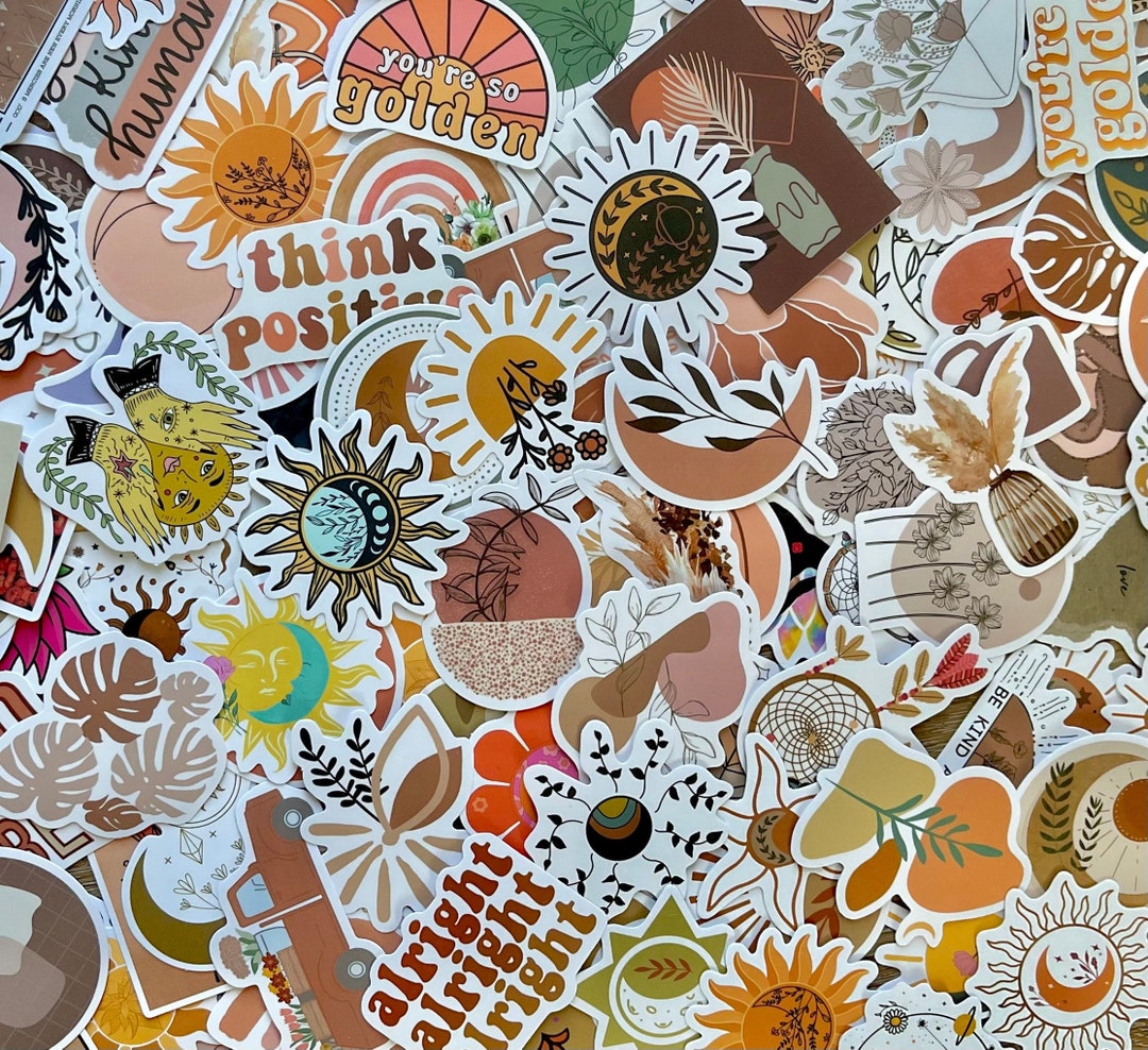Boho Sun & Moon Sticker Pack - Etsy