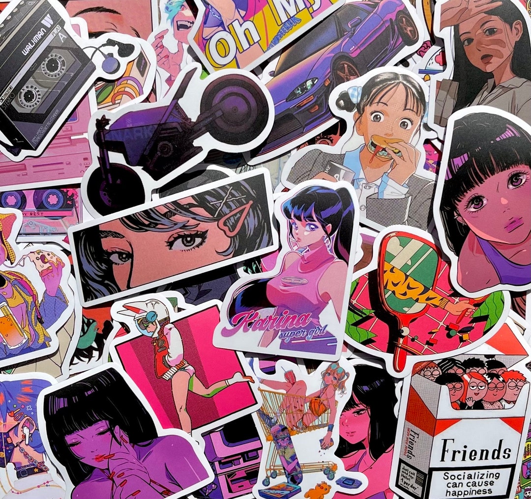 Anime Girl Sticker Pack - Etsy