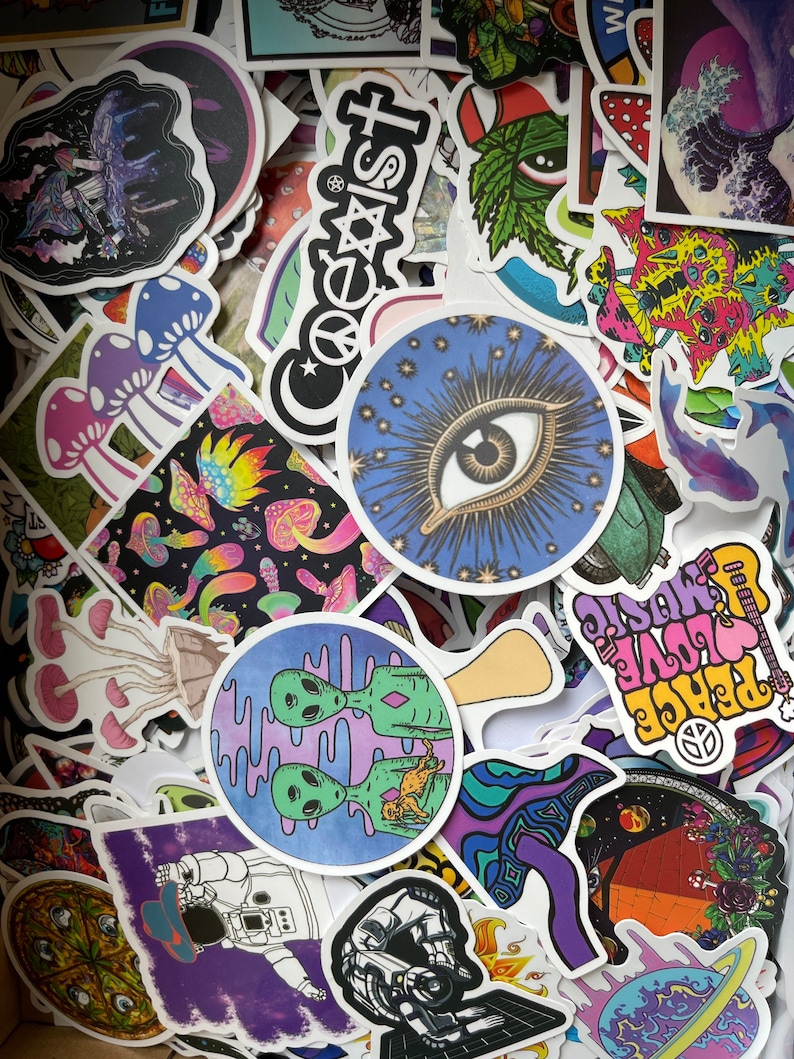 Psychedelic Trippy Sticker Pack - Etsy