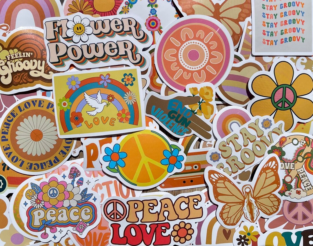 Groovy Positive Vibes Sticker Pack - Etsy