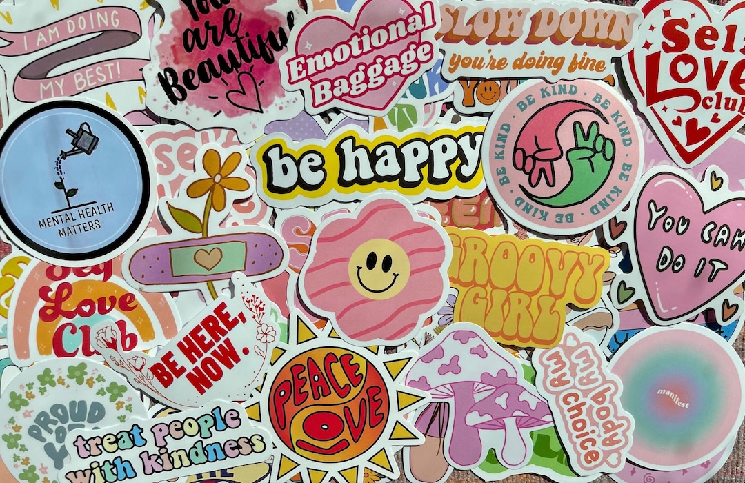 Groovy Aesthetic Sticker Pack - Etsy